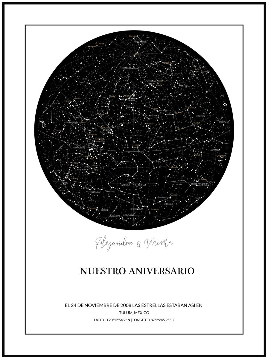 Mapas Estelares Astronómicos Regalo 14 De Febrero Aniversario Mapa